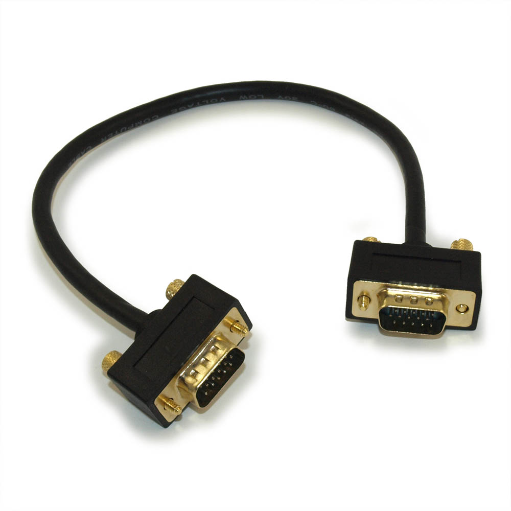 My Cable Mart - 1ft VGA ULTRA-THIN COMPACT END Male/Male Triple ...